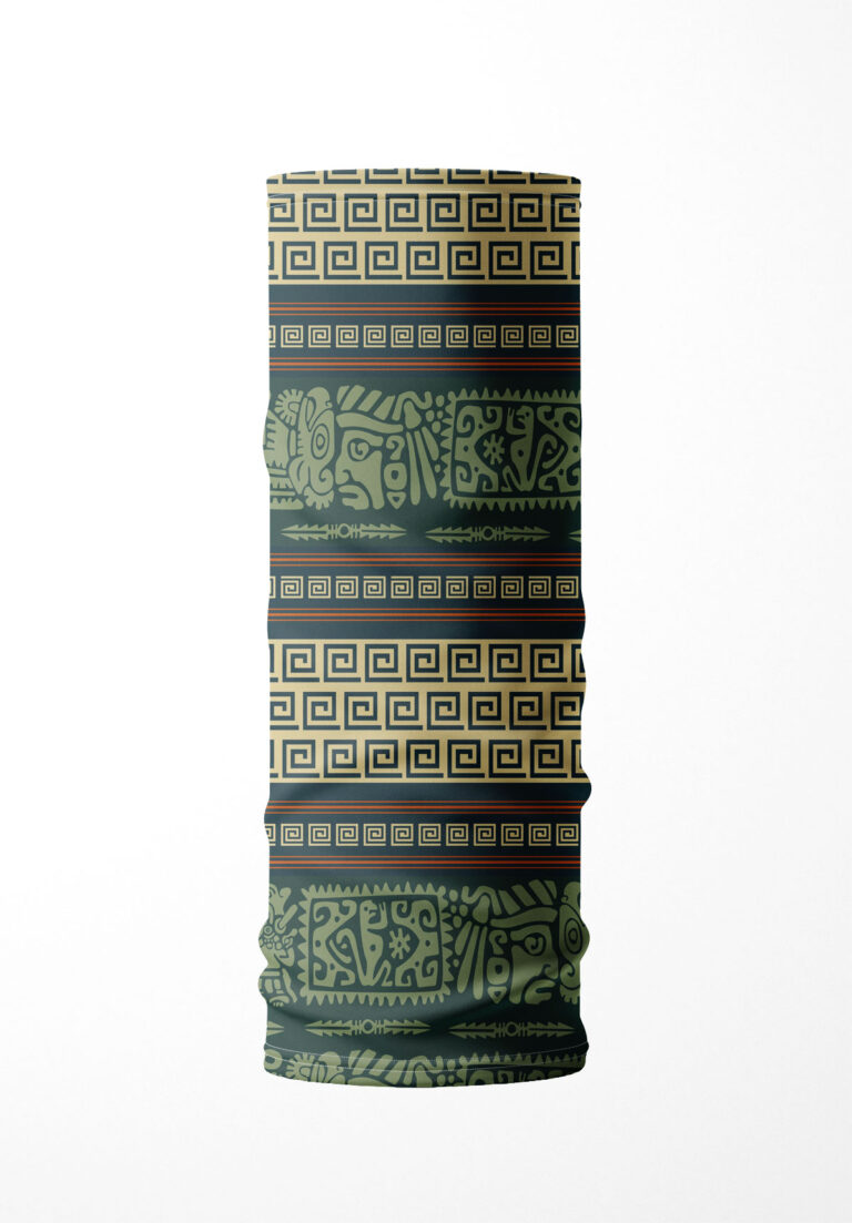 Bandana Pirámide Maya Ruecas Verde – DOXE